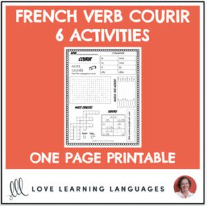 French Verb Courir Worksheet - 6 Activities - One Page Printable - Made ...