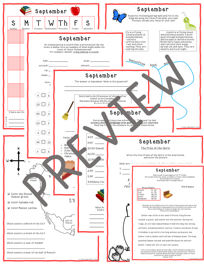 September Activity Pack - Made By Teachers