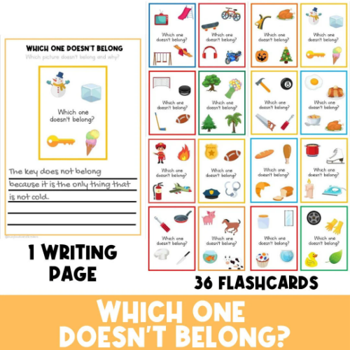 Which one doesn't belong? Odd one out | Task Card Writing Flash Cards ...