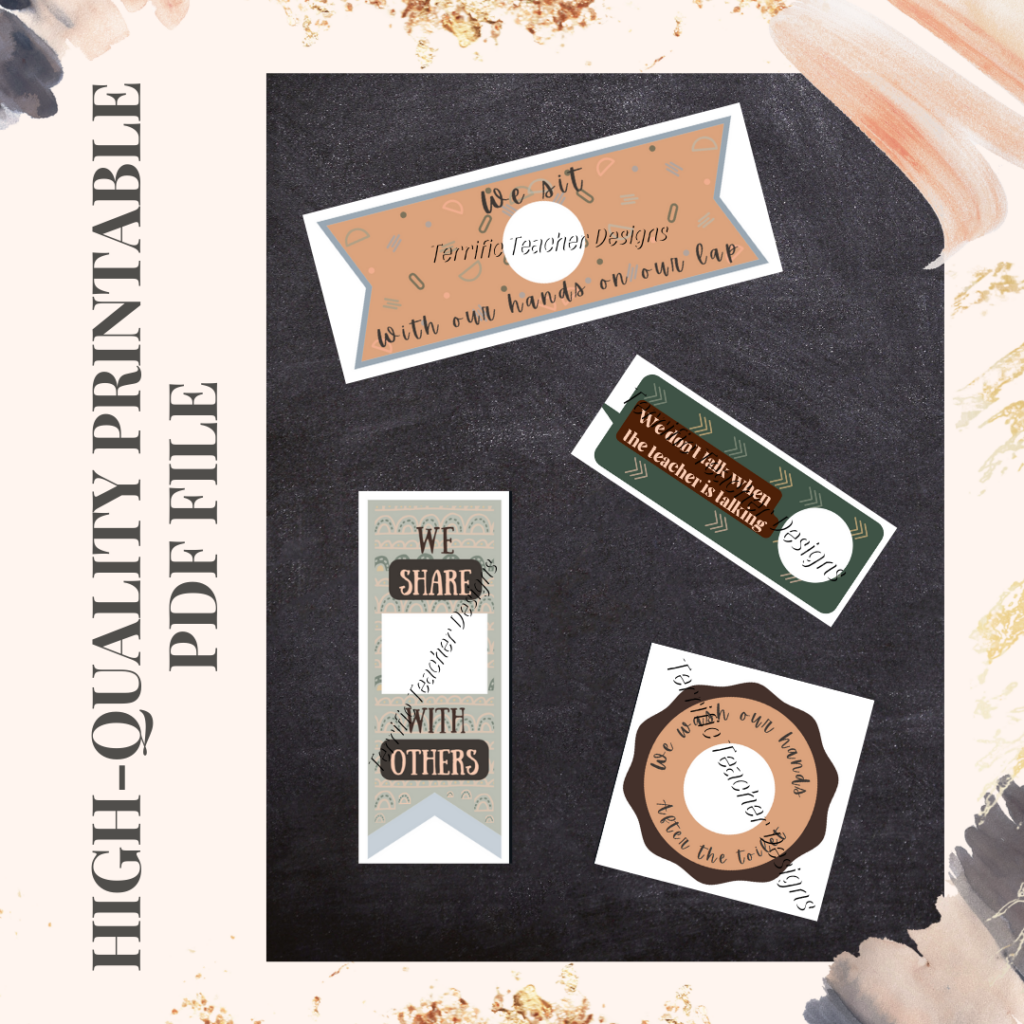 Modern Boho Classroom Rules Posters | Made By Teachers