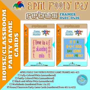 APRIL FOOLS' DAY Rebus Party Game Cards 401–425 | Made By Teachers