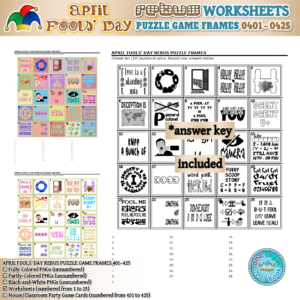 Rebus Puzzle Game Frames 401–500 Worksheets - Made By Teachers