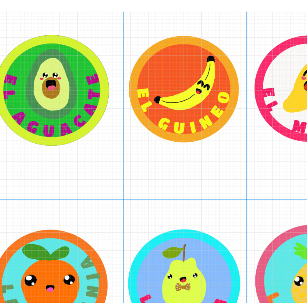Cute fruits in Spanish stickers las frutas Spanish classroom decor ...