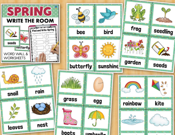 Spring Write the Room + Vocabulary Word Wall Cards | Made By Teachers