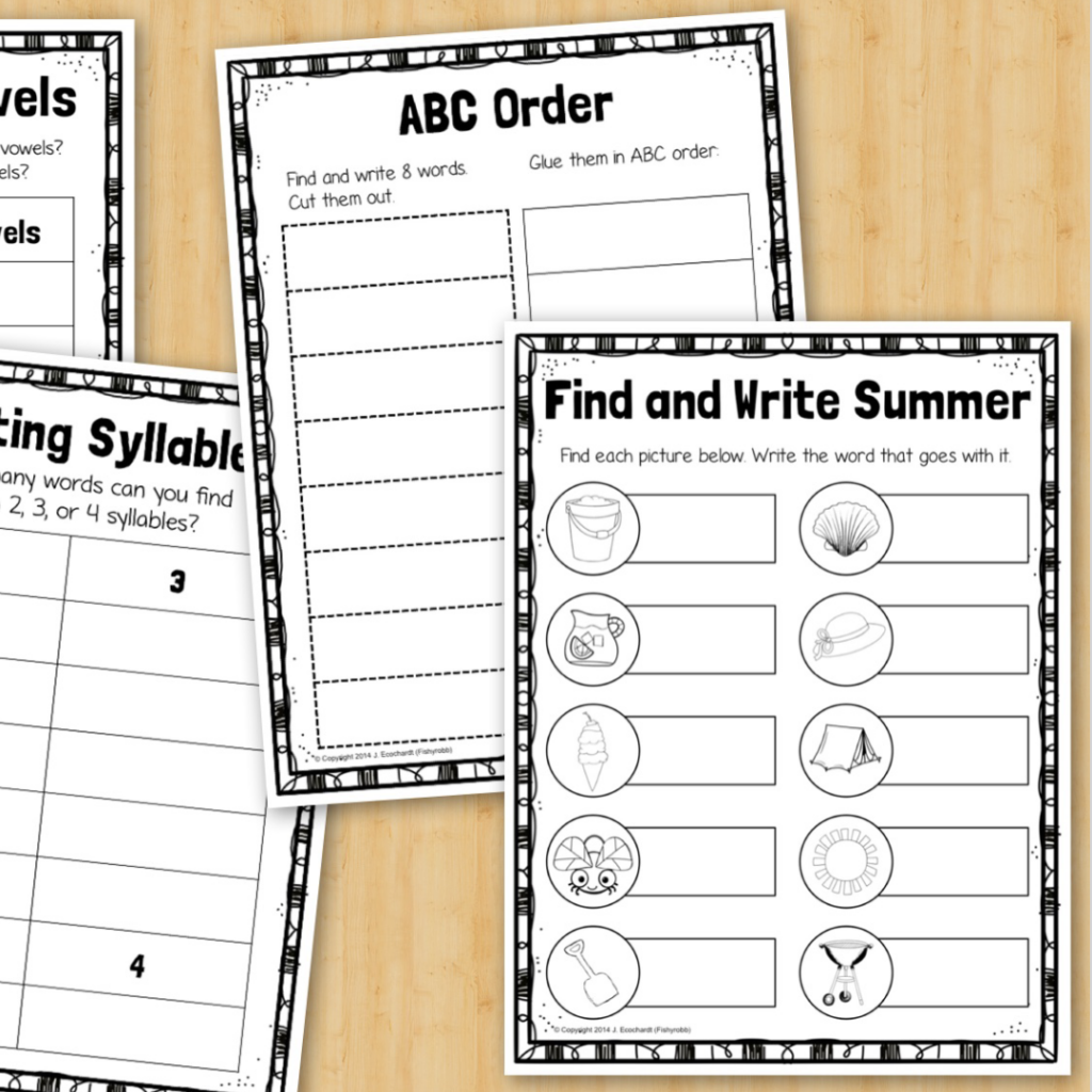 SUMMER Write the Room and Word Wall Vocabulary Cards | Made By Teachers