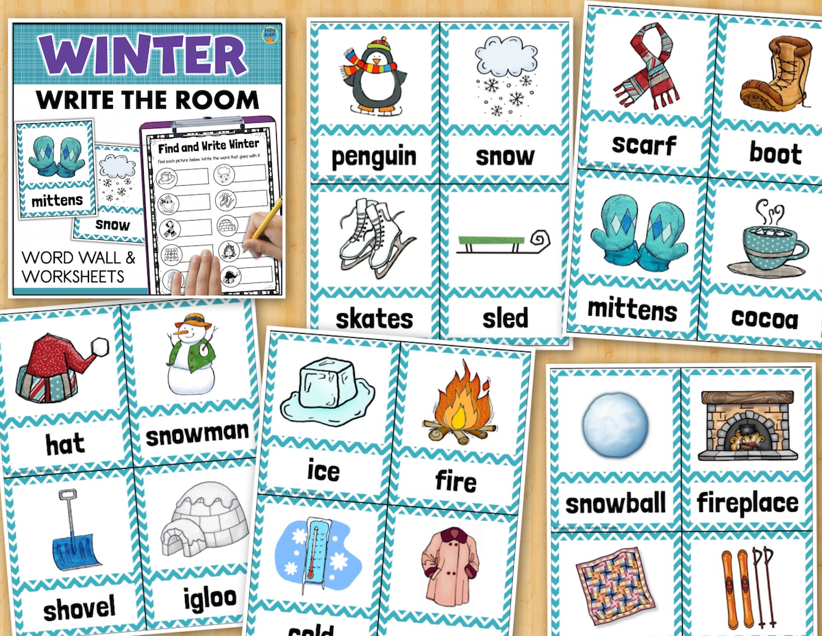 WINTER Write the Room Activities + Vocabulary Word Wall Cards - Made By ...