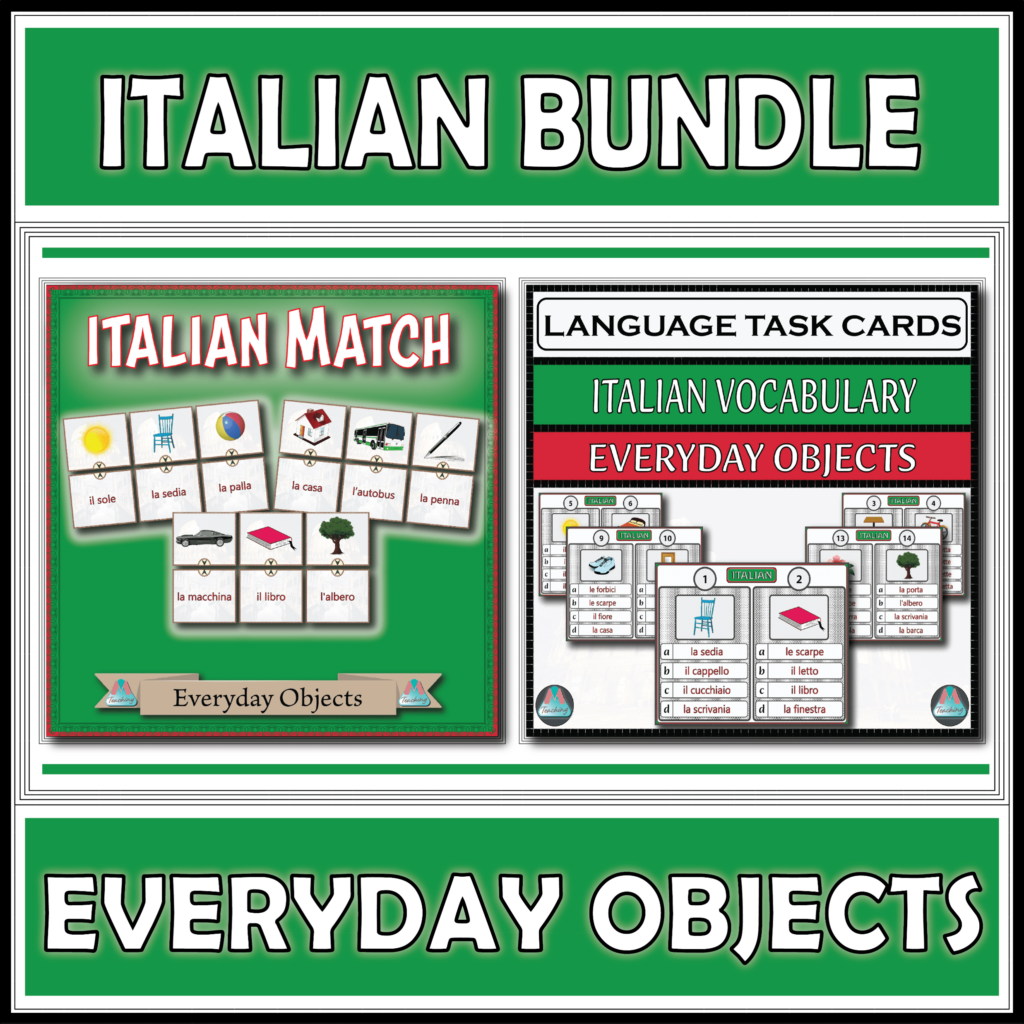Italian Match & Task Cards - Everyday Objects - Made By Teachers