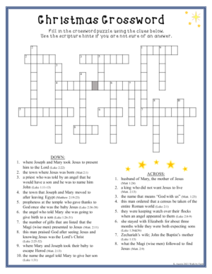 Christmas Word Search and Crossword: The Birth of Jesus Puzzle | Made ...