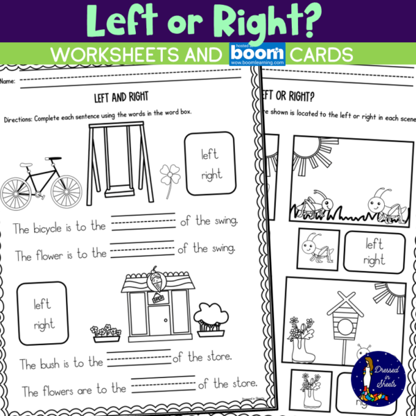 Left or Right? Worksheets and BOOM Card BUNDLE | Made By Teachers