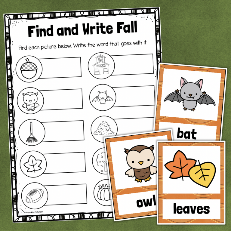 FALL Write the Room Activities + Vocabulary Word Wall Cards Autumn ...