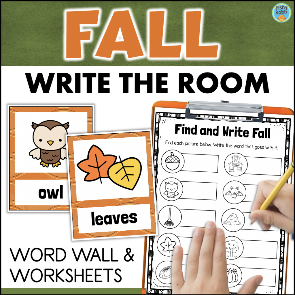 FALL Write the Room Activities + Vocabulary Word Wall Cards Autumn ...