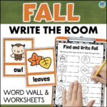 FALL Write the Room Activities + Vocabulary Word Wall Cards Autumn ...