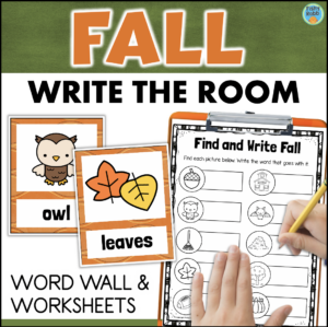 FALL Write the Room Activities + Vocabulary Word Wall Cards Autumn ...