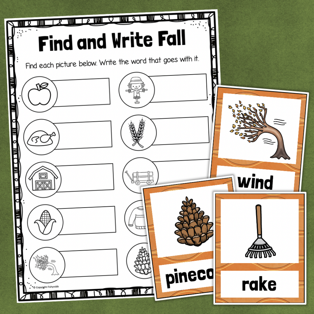 FALL Write the Room Activities + Vocabulary Word Wall Cards Autumn ...