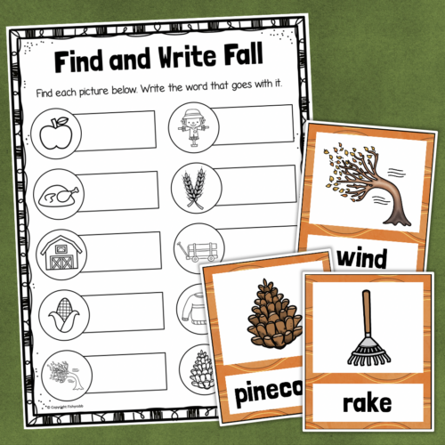 FALL Write the Room Activities + Vocabulary Word Wall Cards Autumn ...