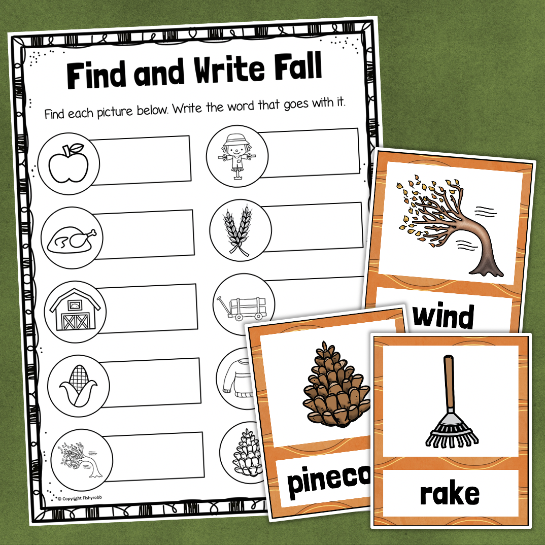 FALL Write the Room Activities + Vocabulary Word Wall Cards Autumn ...