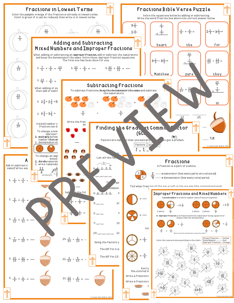 Fall Fractions - Made By Teachers