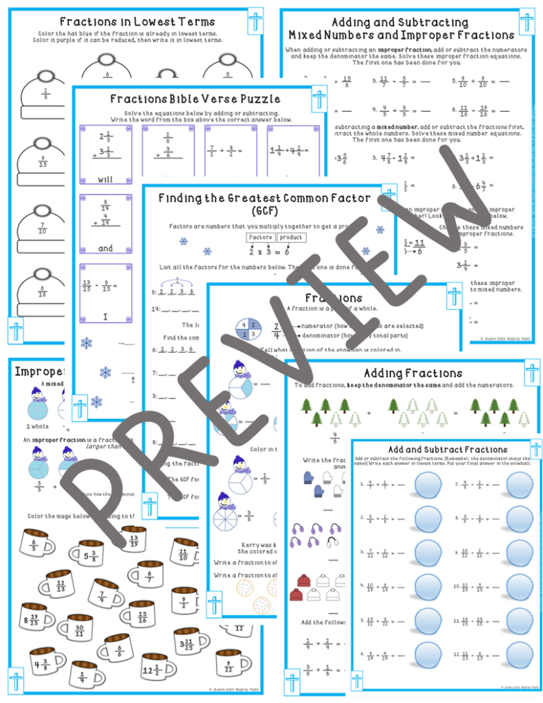 Winter Fractions - Made By Teachers