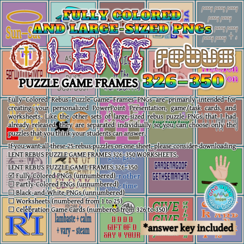 Fully Colored Rebus Puzzle Game Frames 1-100 PNGs | Made By Teachers