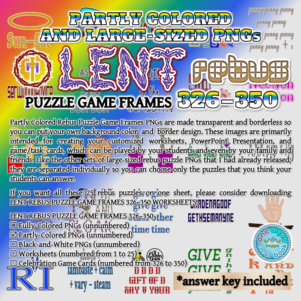 Partly Colored HALLOWEEN Rebus Puzzle Game Frames 151–175 PNGs | Made ...