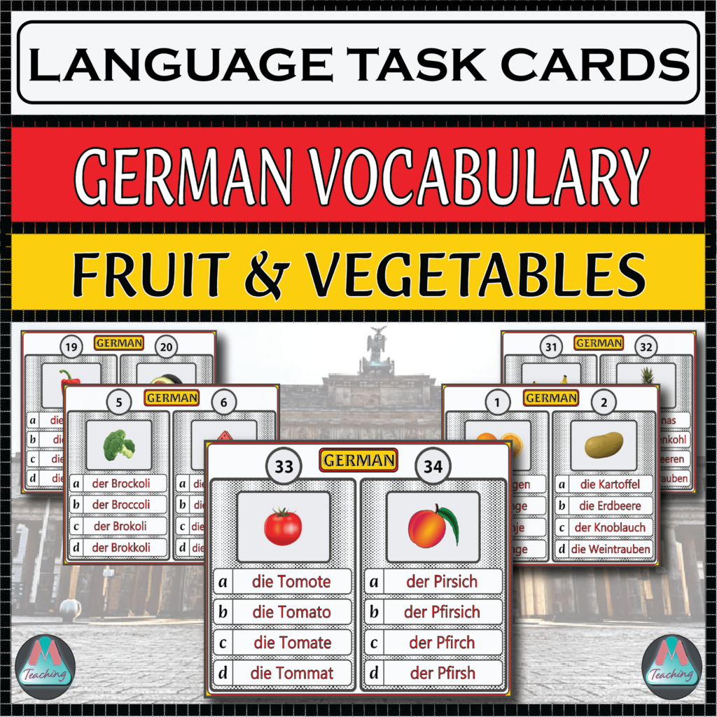 German Task Cards - Fruits and Vegetables | Made By Teachers