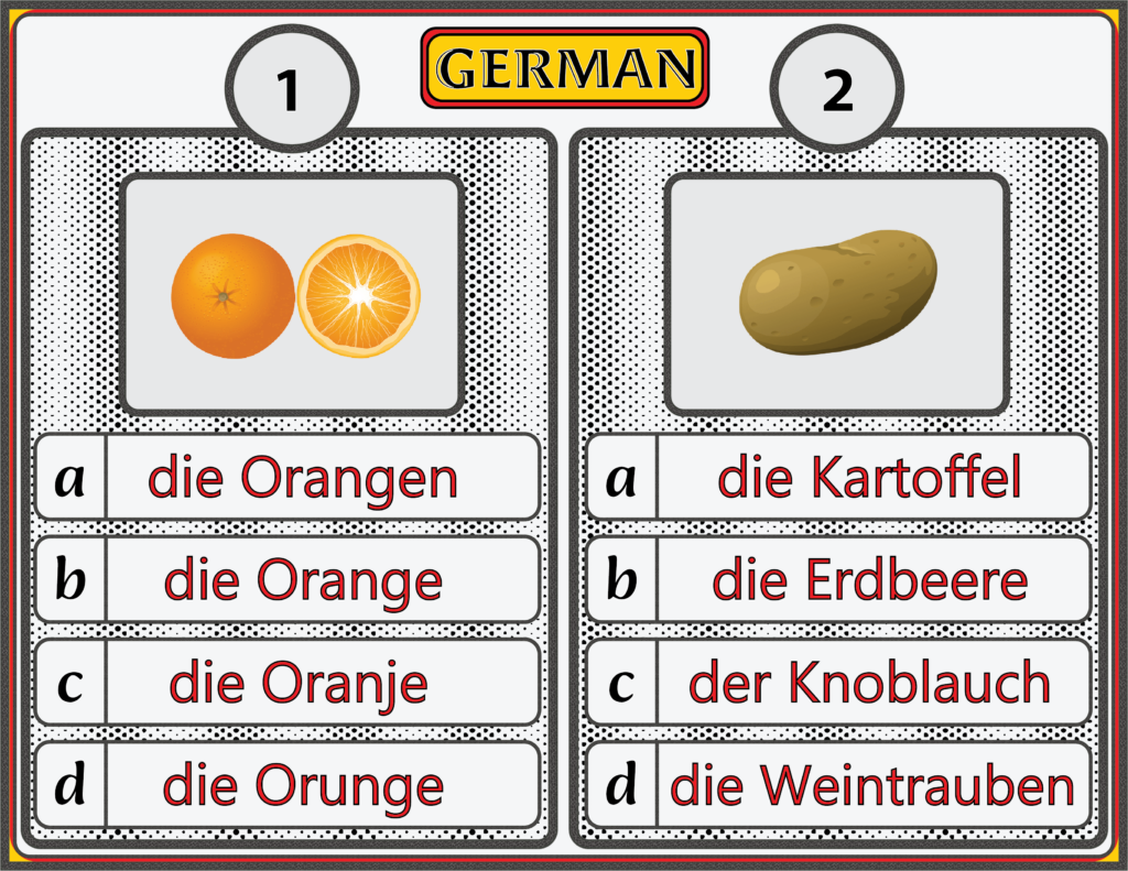German Task Cards - Fruits and Vegetables - Made By Teachers