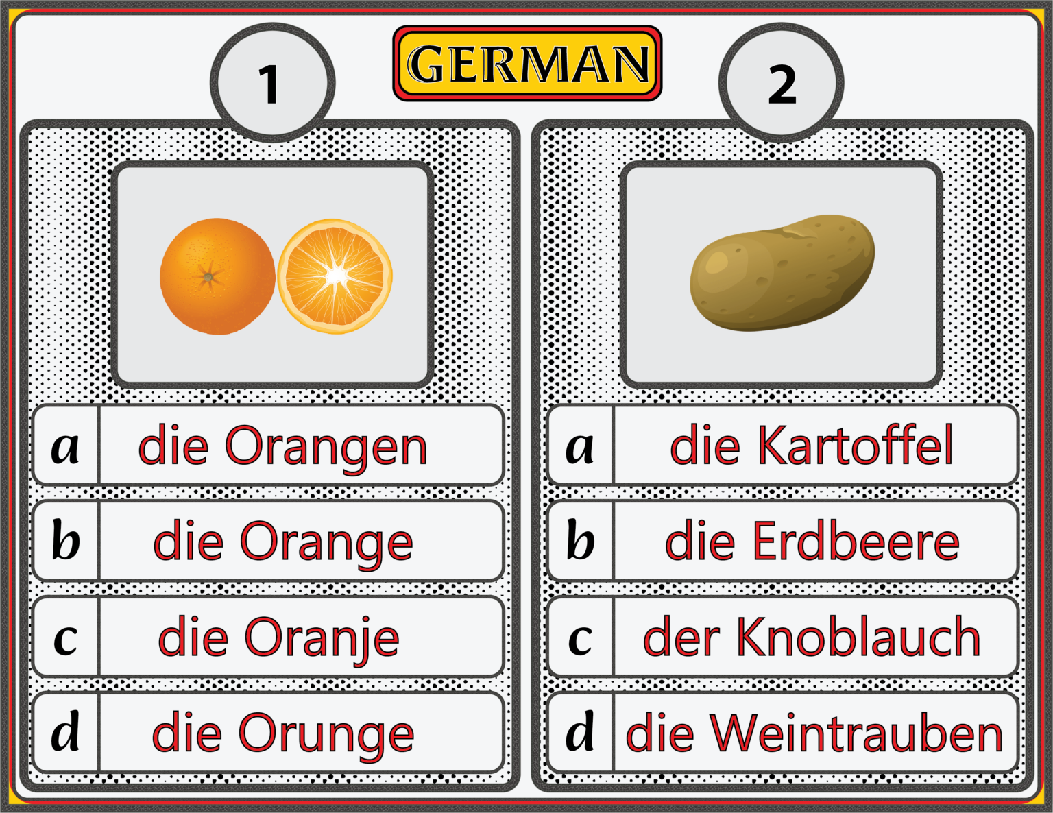 German Task Cards - Fruits and Vegetables | Made By Teachers