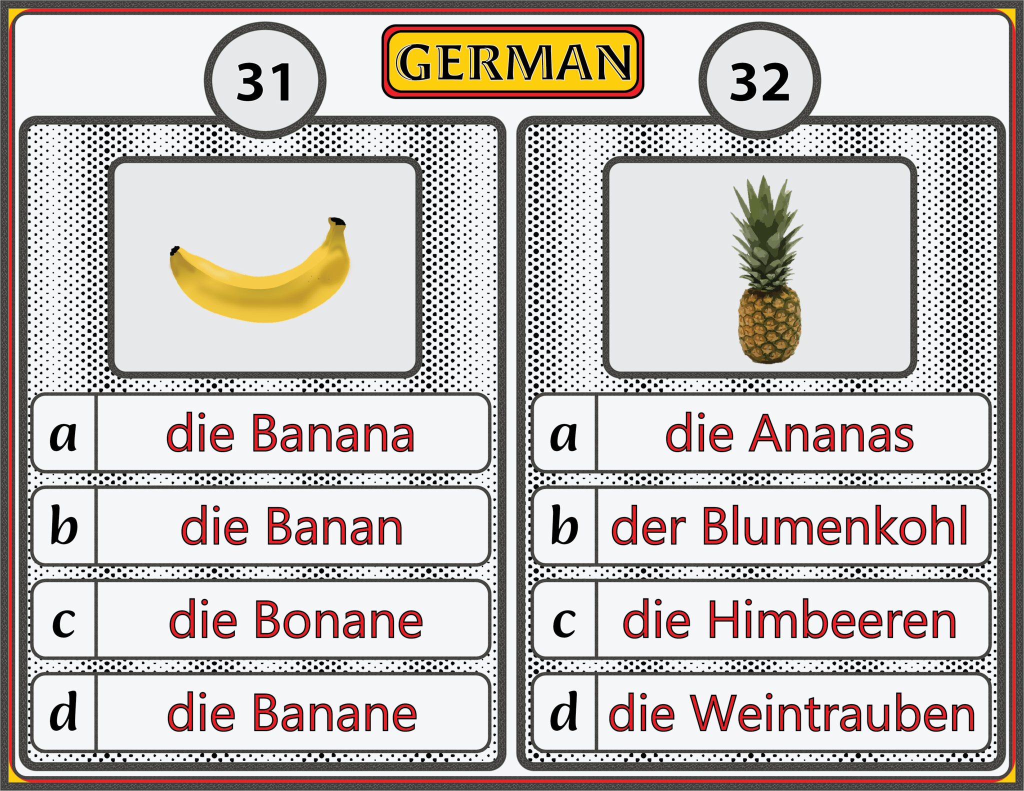 German Task Cards - Fruits and Vegetables - Made By Teachers