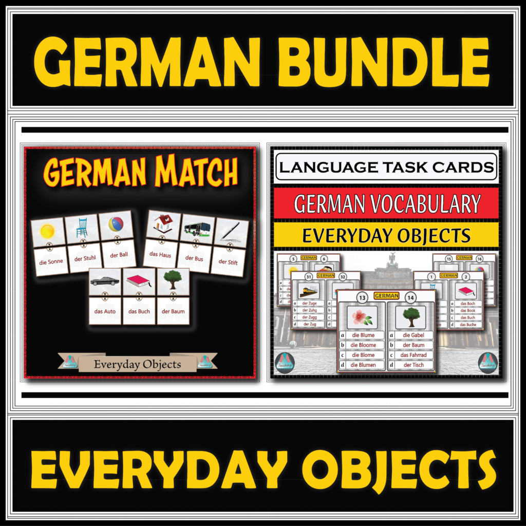 German Match & Task Cards - Everyday Objects Bundle | Made By Teachers