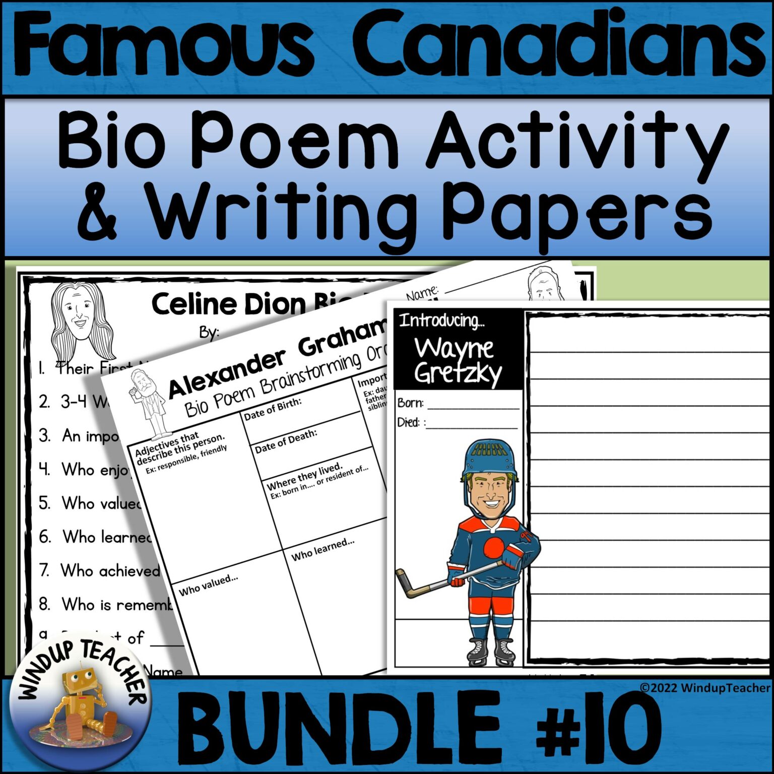 Famous Canadians Biography Poem Activity and Writing Papers - Made By ...