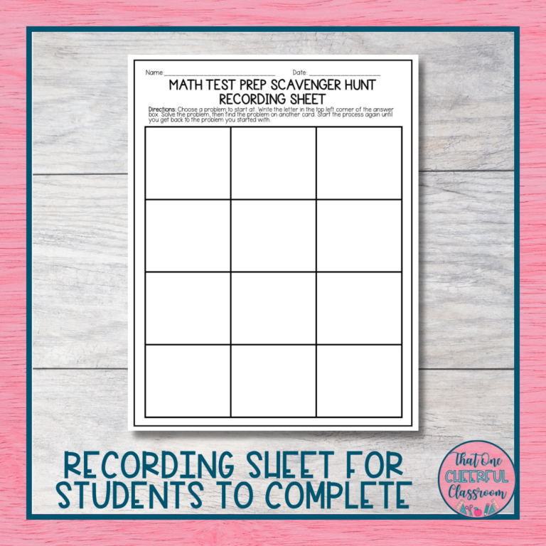3rd Grade End of the Year Math Test Prep Review Scavenger Hunt | Made ...