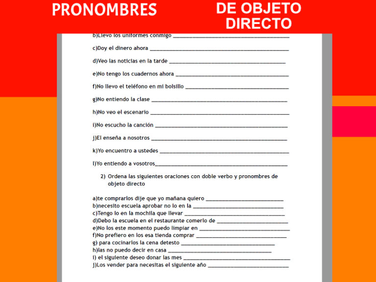 Spanish direct object pronouns worksheet with audio - Made By Teachers