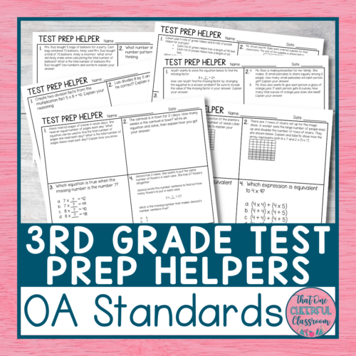 3rd Grade Test Prep Operations and Algebraic Thinking Standards Helpers ...