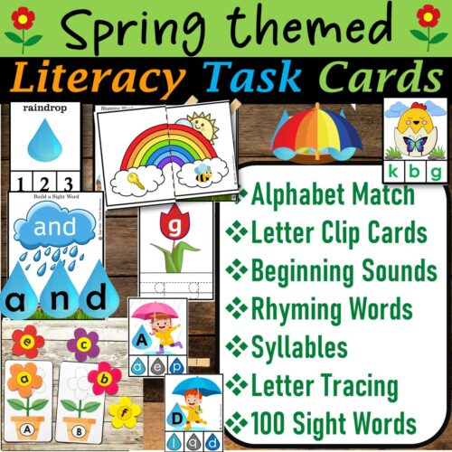 Spring Literacy Task Cards / Task Box Bundle, Literacy Activities ...