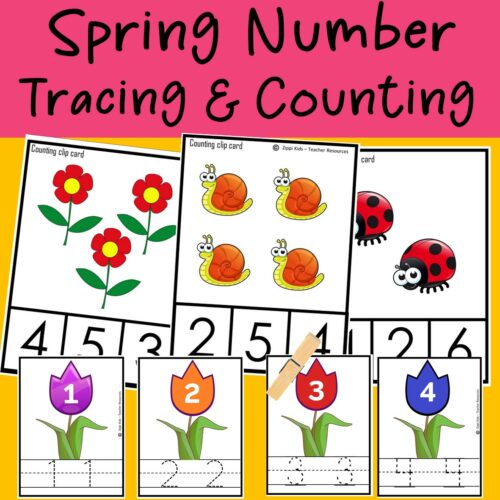 Spring Math Task Cards Bundle, Number Counting, Shapes, Colors, Mats ...
