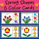 Spring Math Task Cards Bundle, Number Counting, Shapes, Colors, Mats ...