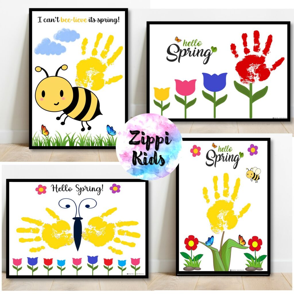 Spring Handprint Keepsake Art Spring Craft Activities, Spring Greeting ...