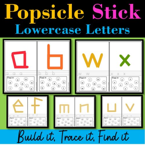 Popsicle Sticks Letters Activities | Alphabet Centers -Build it,Trace ...