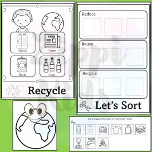 Earth Day Activities Flip book, Earth Day Craft, Reduce Reuse Recycle ...