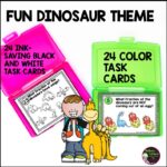 Fractions as Part of a Set Task Cards | Dinosaur Theme | Made By Teachers