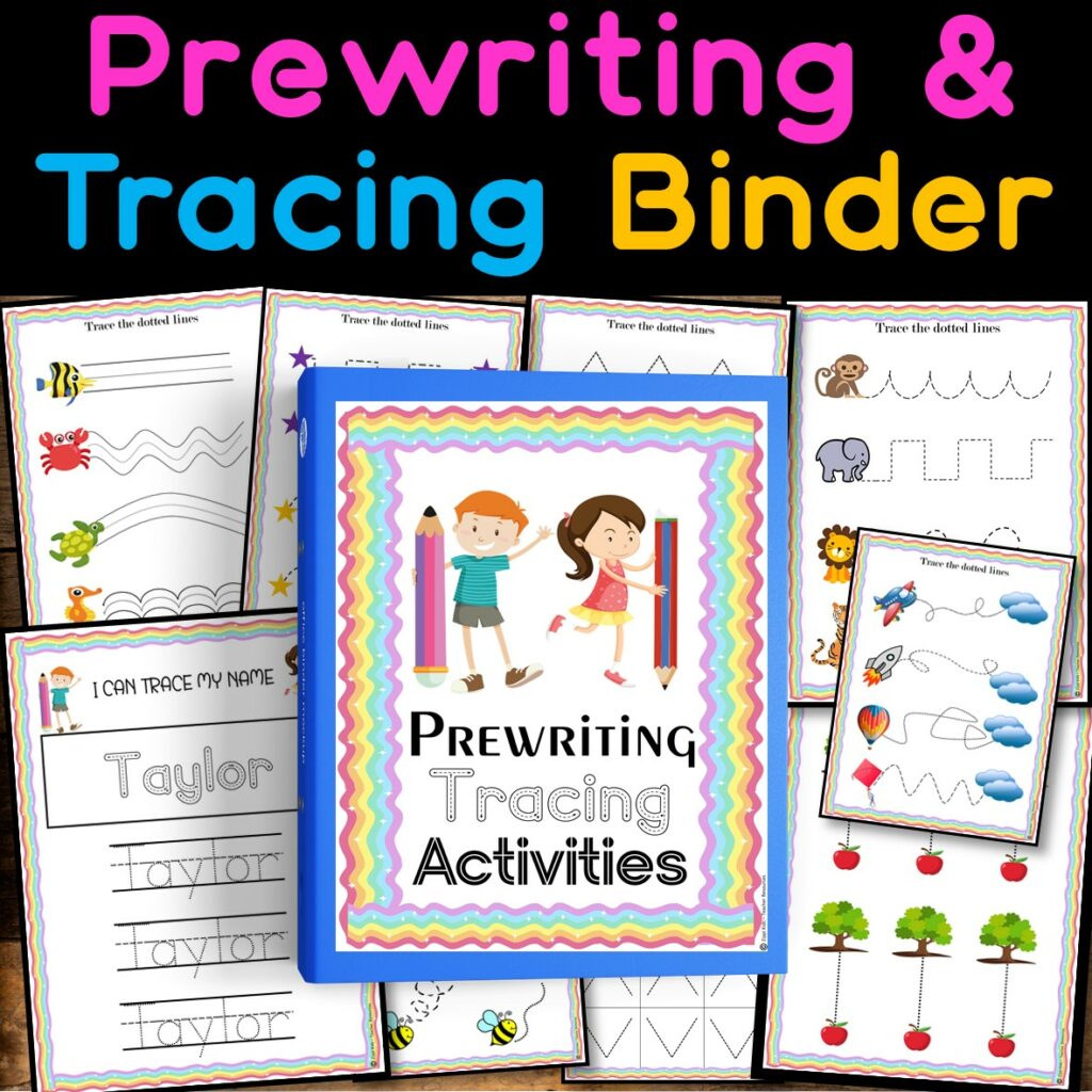 Prewriting Tracing Activity Fine motor Binder for Preschoolers and ...