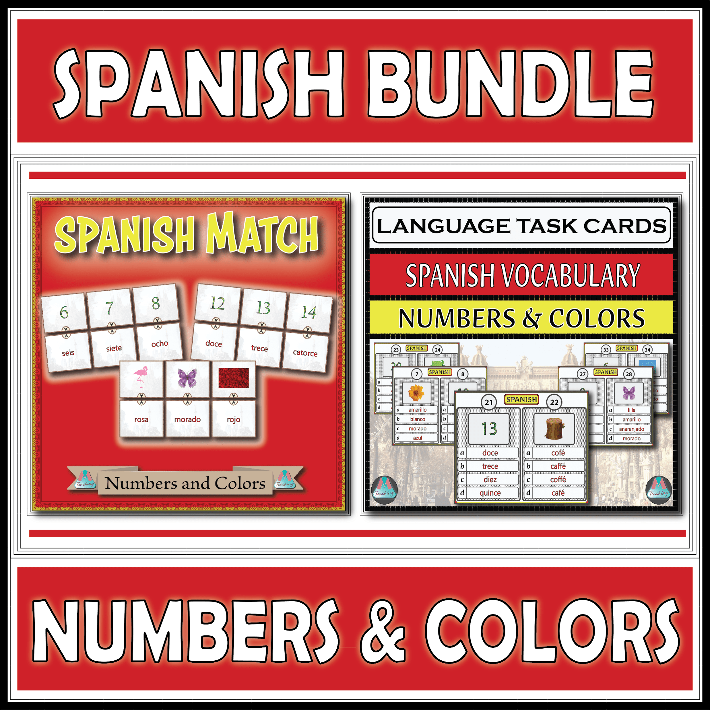Spanish Task Cards - Fruits & Vegetables - Made By Teachers