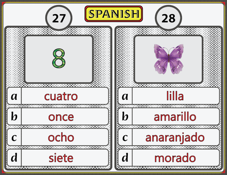 Spanish Match & Task Cards - Numbers & Colors Bundle - Made By Teachers