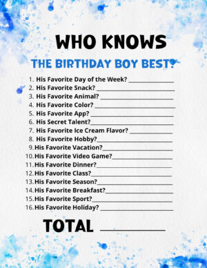 Birthday Fun Boys Student Activities, Games | Made By Teachers