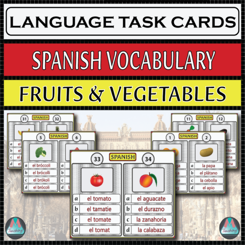Spanish Task Cards - Fruits & Vegetables | Made By Teachers