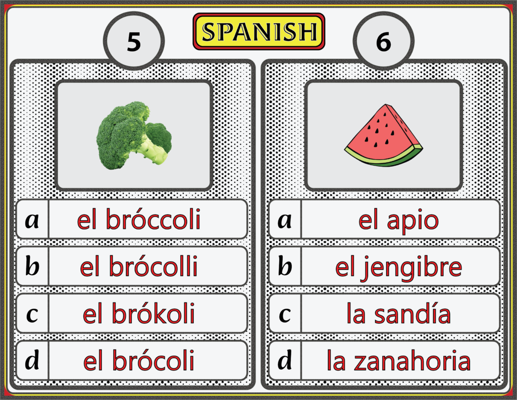 Spanish Task Cards - Fruits & Vegetables | Made By Teachers