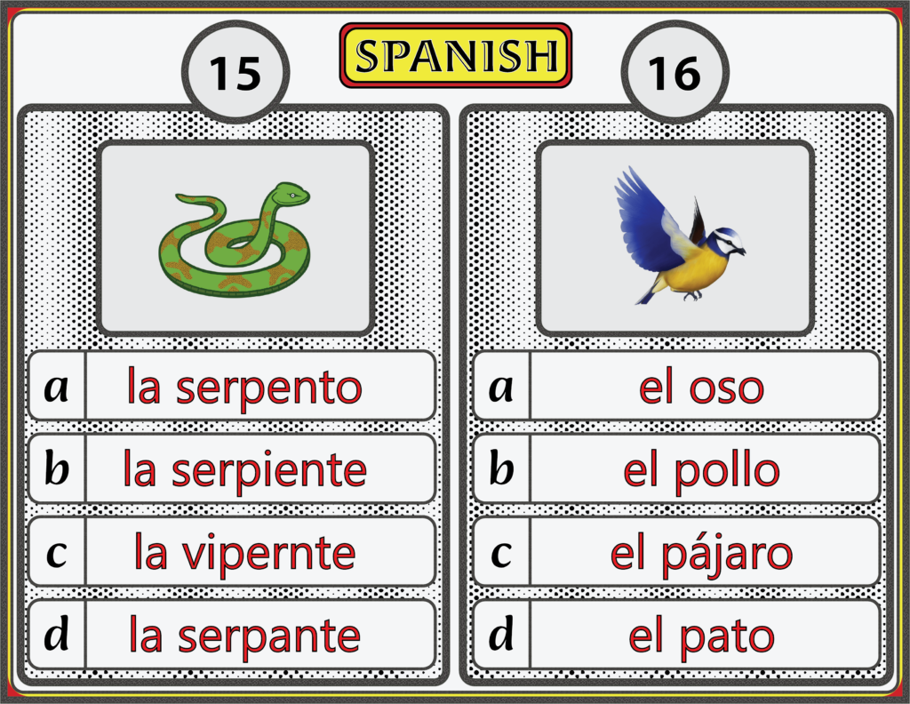 Spanish Task Cards - Animals - Made By Teachers
