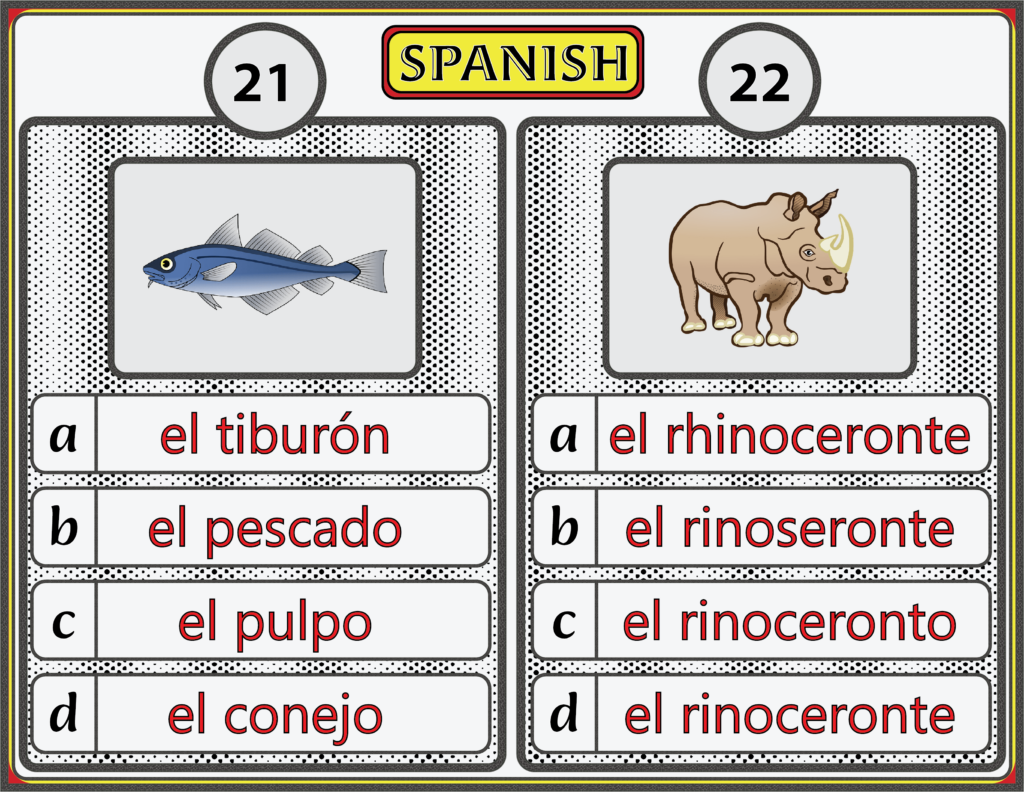 Spanish Task Cards - Animals - Made By Teachers