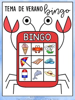 SPANISH VERSION - Summer Vocab Bingo | Made By Teachers
