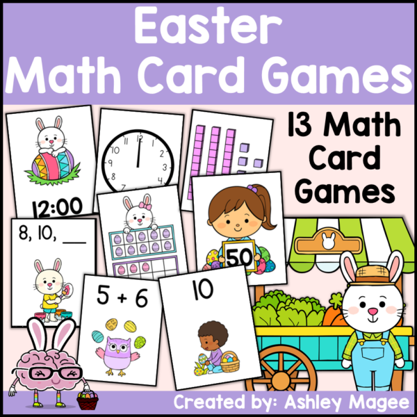 Easter Math Card Games: 13 Games for Addition, Time, Place Value, and ...